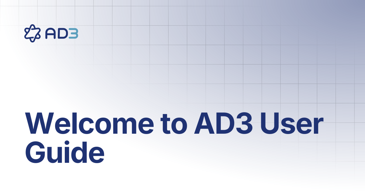 Welcome to AD3 User Guide | Documentation | AD3 User Guide